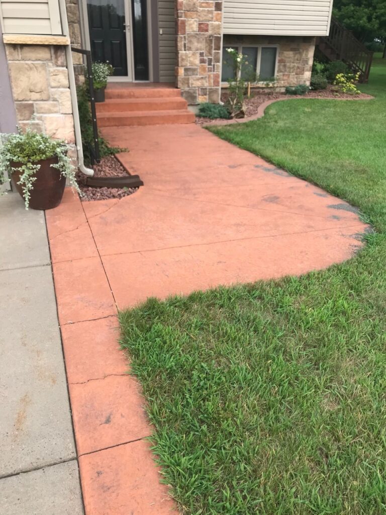 Stained Concrete Walkway | Before & After