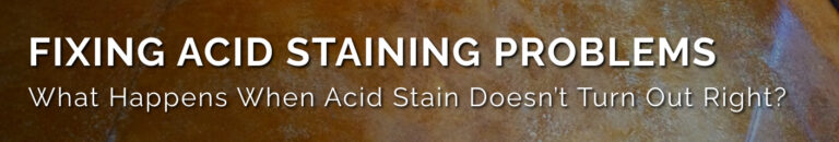 Fixing Acid Staining Problems on Concrete Floors
