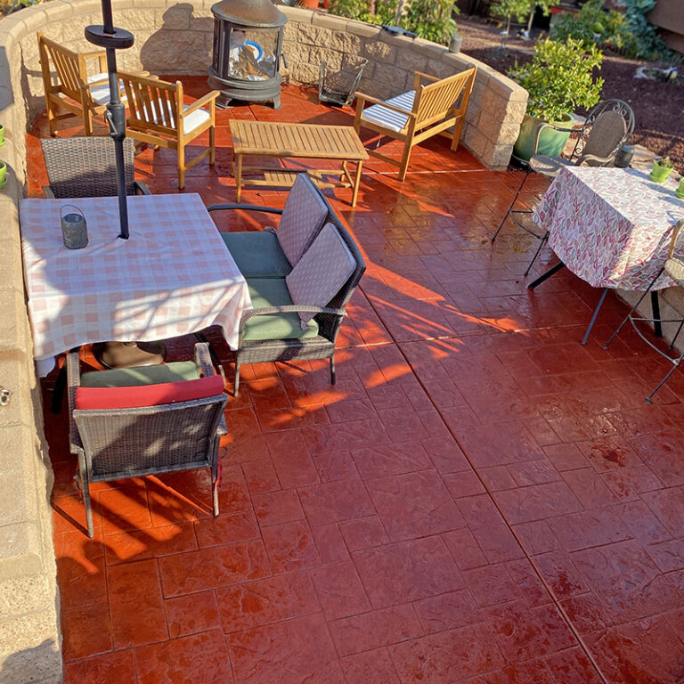 Crimson Red Stained Concrete: A Gallery of DIY Projects