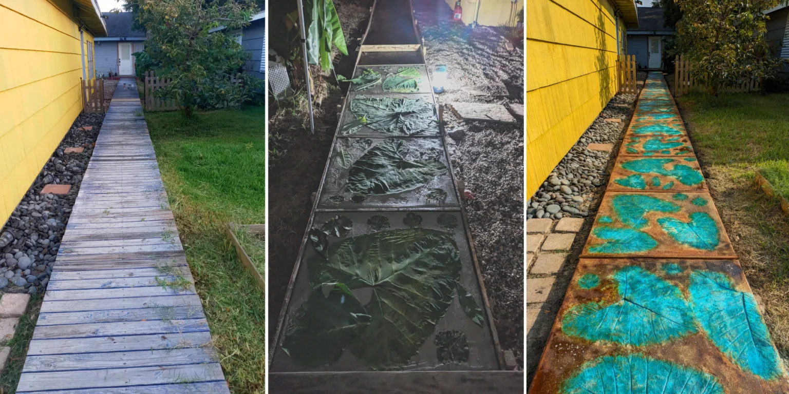 Stained Concrete Walkway | Before & After