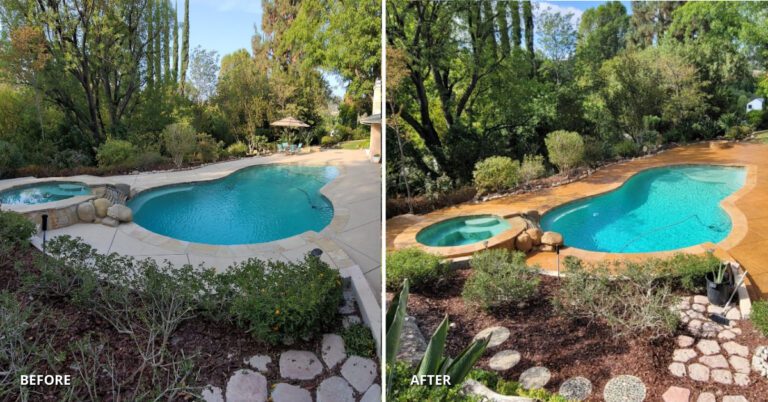 Pool Deck Staining & Sealing: Before & After Pics