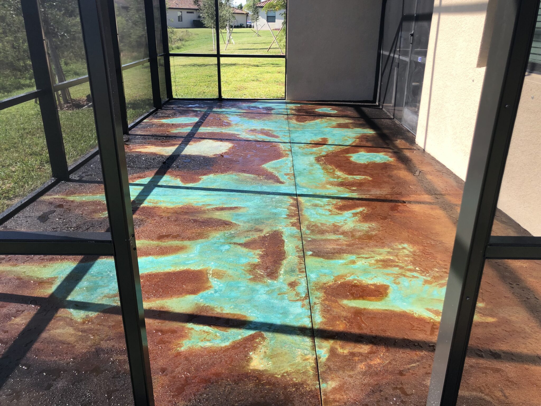 Vein Staining Technique: Concrete Veining with Acid Stain